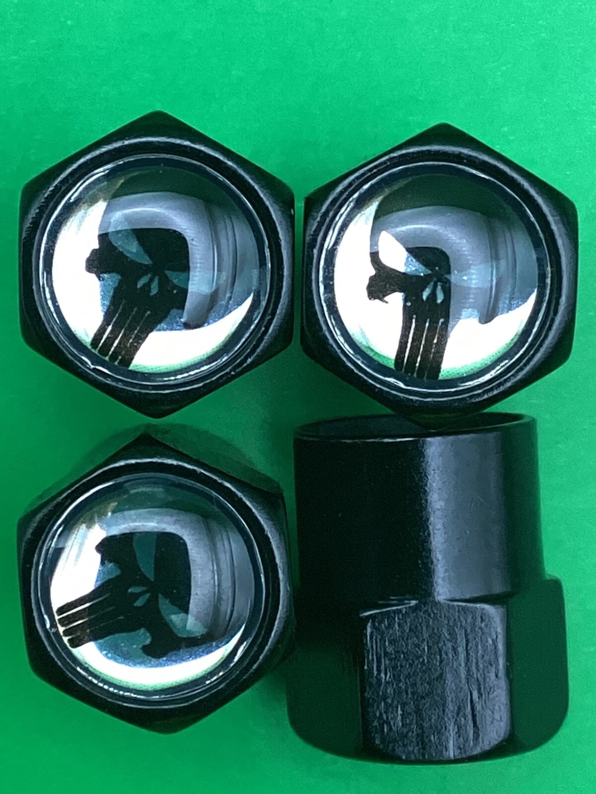 4 Pcs Set Valve Cap With Skull Logo Air Valve Cap Colour Black No-10 ...