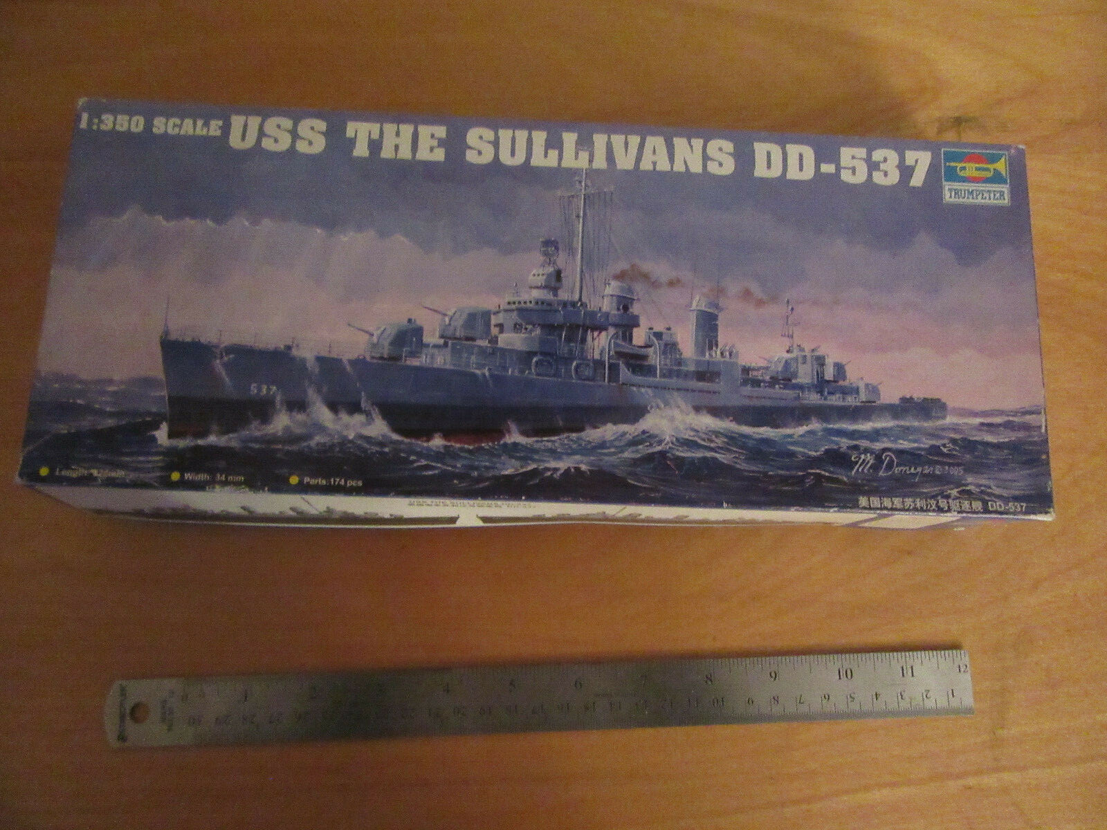 Vintage Trumpeter USS The Sullivans DD-537 Battleship 1:350 Scale Boat ...