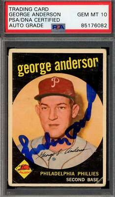 George Sparky Anderson Gem Mint 10 PSA DNA Signed 1959 Topps Rookie ...