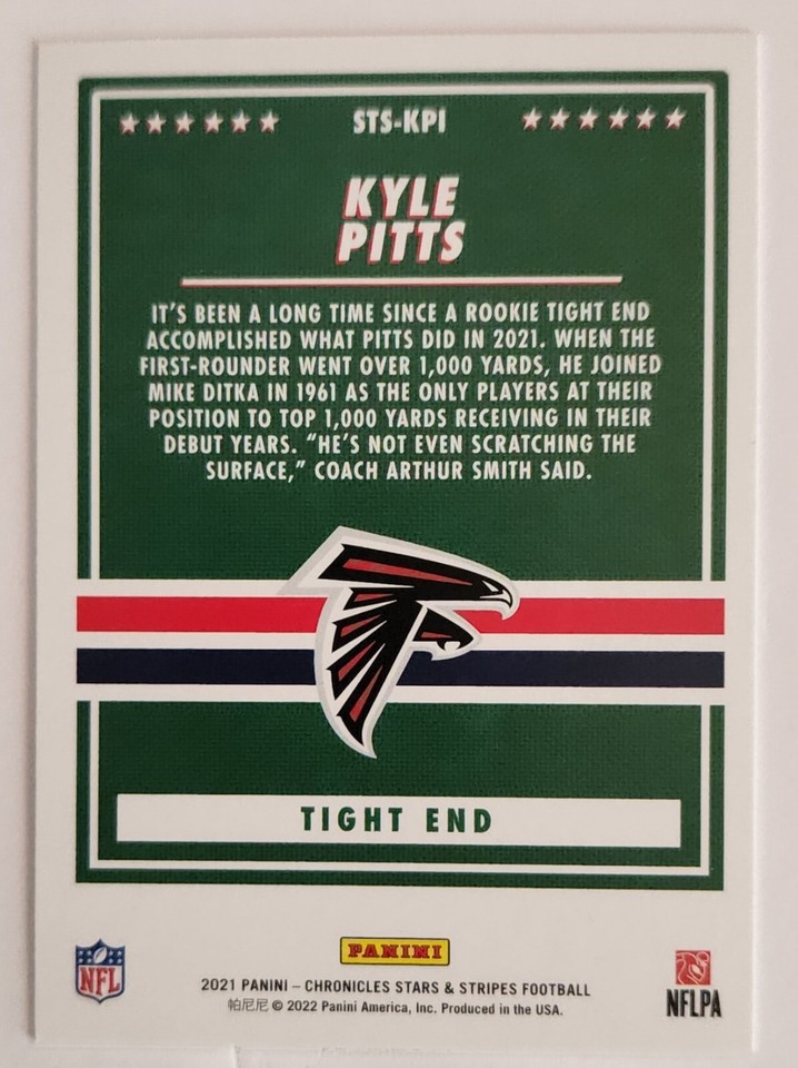 2021 Chronicles Football Stars & Stripes Kyle Pitts Rookie Card Atlanta ...
