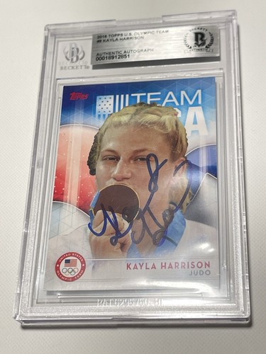 Kayla Harrison Signed Card Topps Olympic Team IP Slabbed Beckett BAS ...