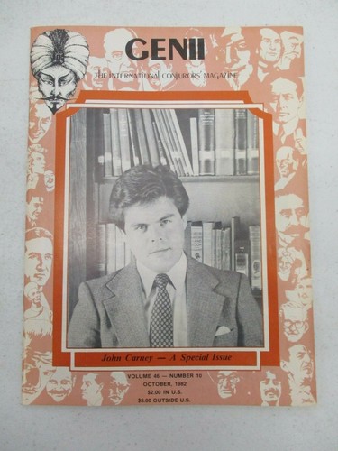 GENII THE CONJURORS MAGAZINE OCTBOBER 1982 JOHN CARNEY MAGIC MAGICIAN ...