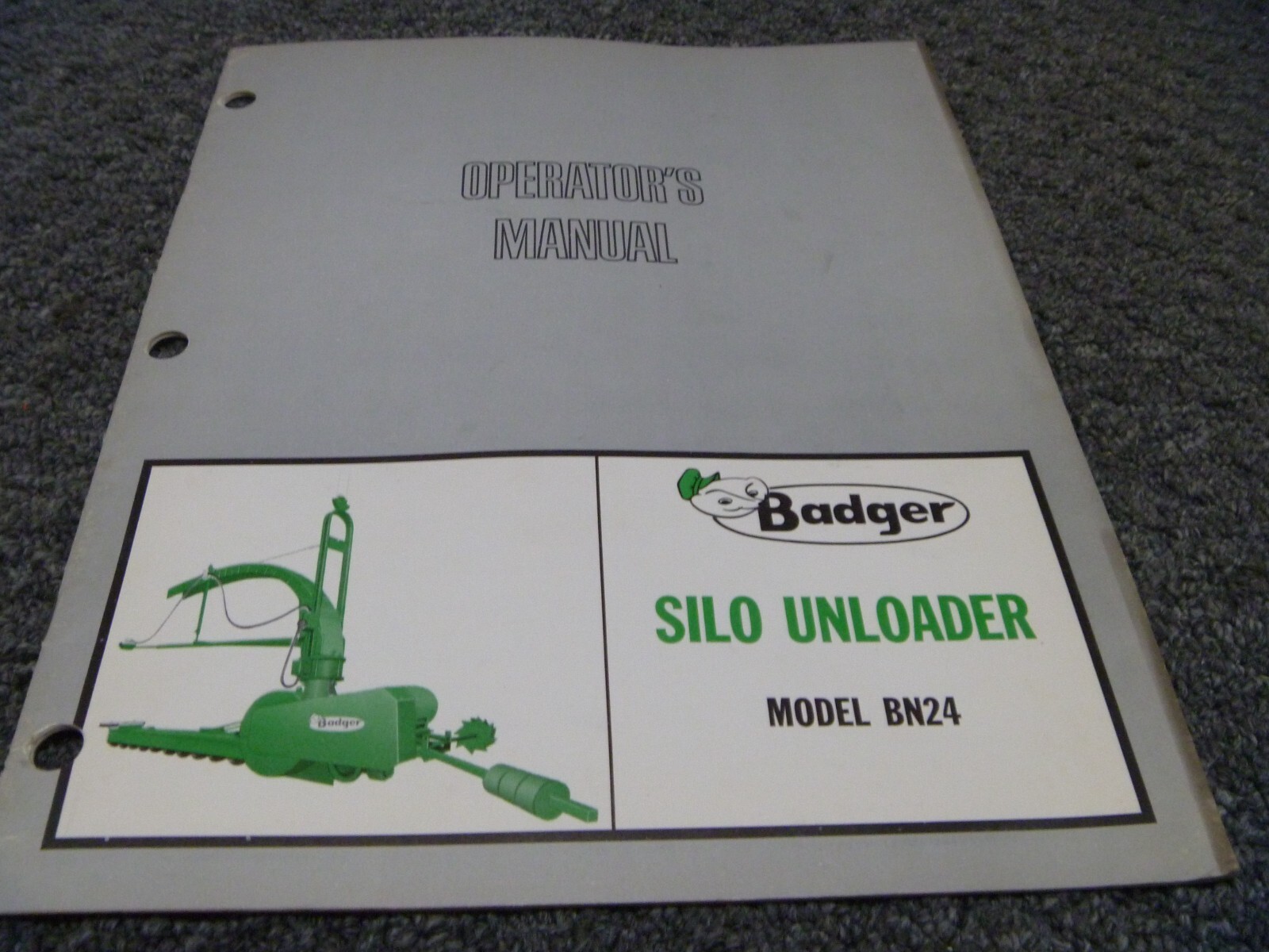 Badger BN24 Silo Unloader Owner Operator Manual User Guide xz | eBay