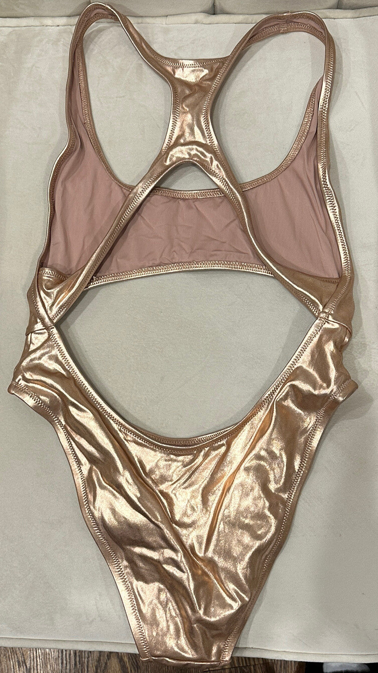 SKIMS Metallic Cut-Out Monokini/One Piece Swimsuit - … - Gem