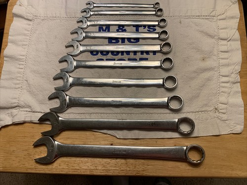 Vintage Snap-on Tools USA 10pc 12ot Chrome SAE Combination Wrench Set OEX710 | eBay