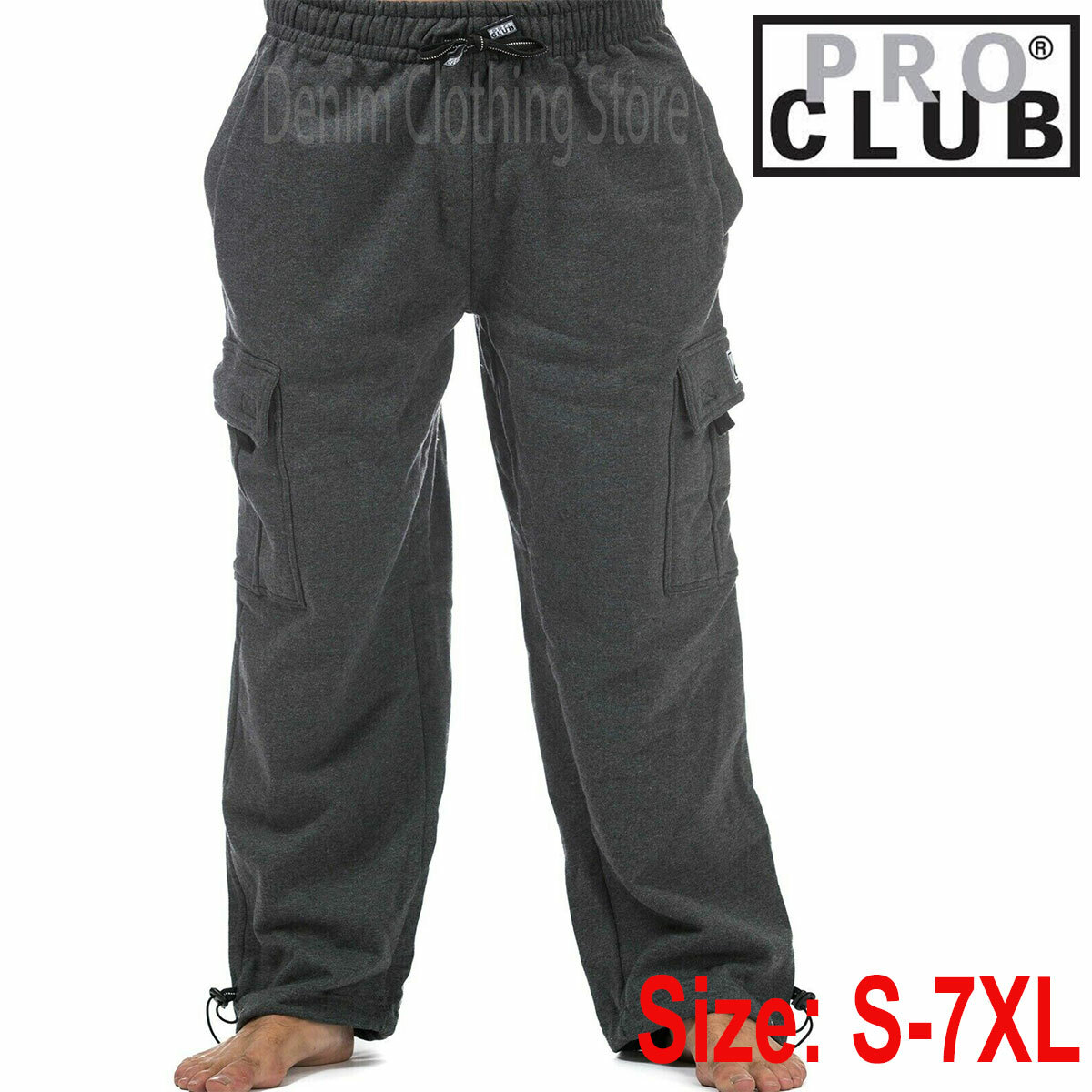 Pro Club Men's Heavyweight Track Fleece Cargo Pants Sweatpants S~7XL | eBay