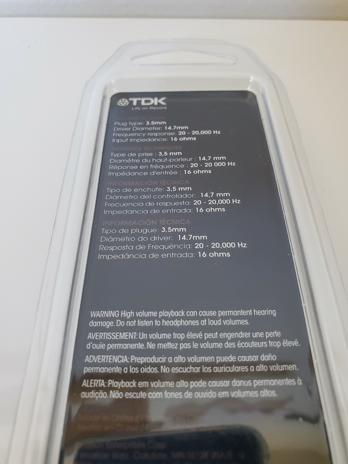 Genuine TDK Wired Stereo Black In-Ear Headphones EB-100 Bass Boost ...