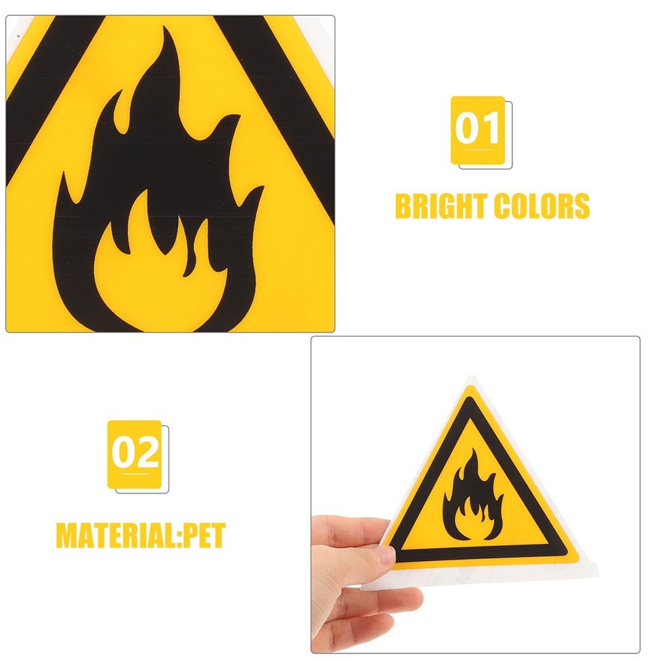 2 Pcs Safe Warning Label Flammable Sticker Sign Stickers and Decals ...