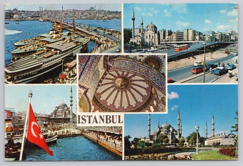 Istanbul Turkey, Landmarks & Attractions, Mosques, Bridge, Vintage ...