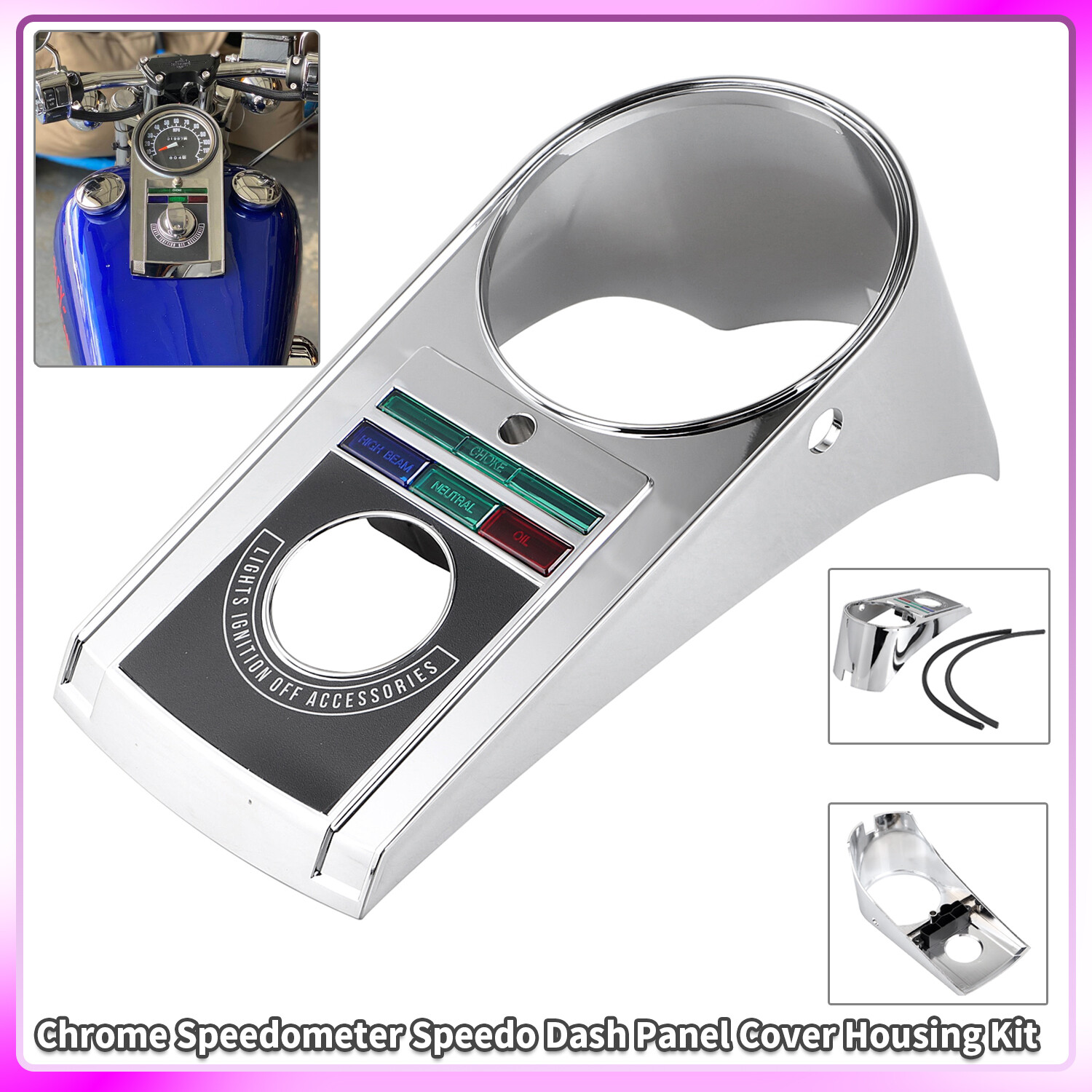 Chrome Dash Speedometer Panel For Harley Softail Electra Glide FLHT ...