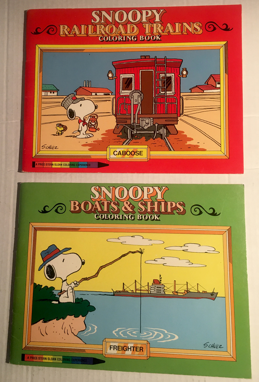 Vintage Snoopy Railroad Trains..Boats & Ships.. Coloring Books 1980 Two ...