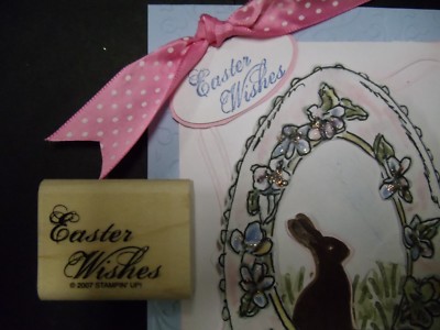 Stampin Up rubber stamp Well Scripted Fancy Font EASTER WISHES use w ...