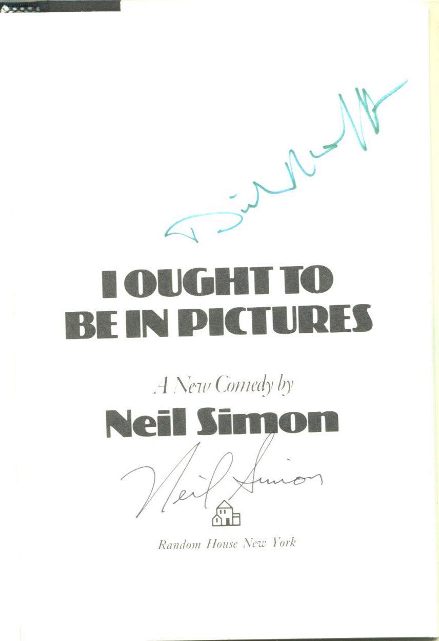 Neil Simon Dinah Manoff I Ought To Be In Pictures Signed Autograph 1st ...