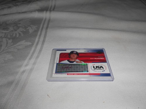 2004 UPPER DECK TEAM USA ABE ALVAREZ RED AUTOGRAPHED CARD # 10 OF ONLY ...