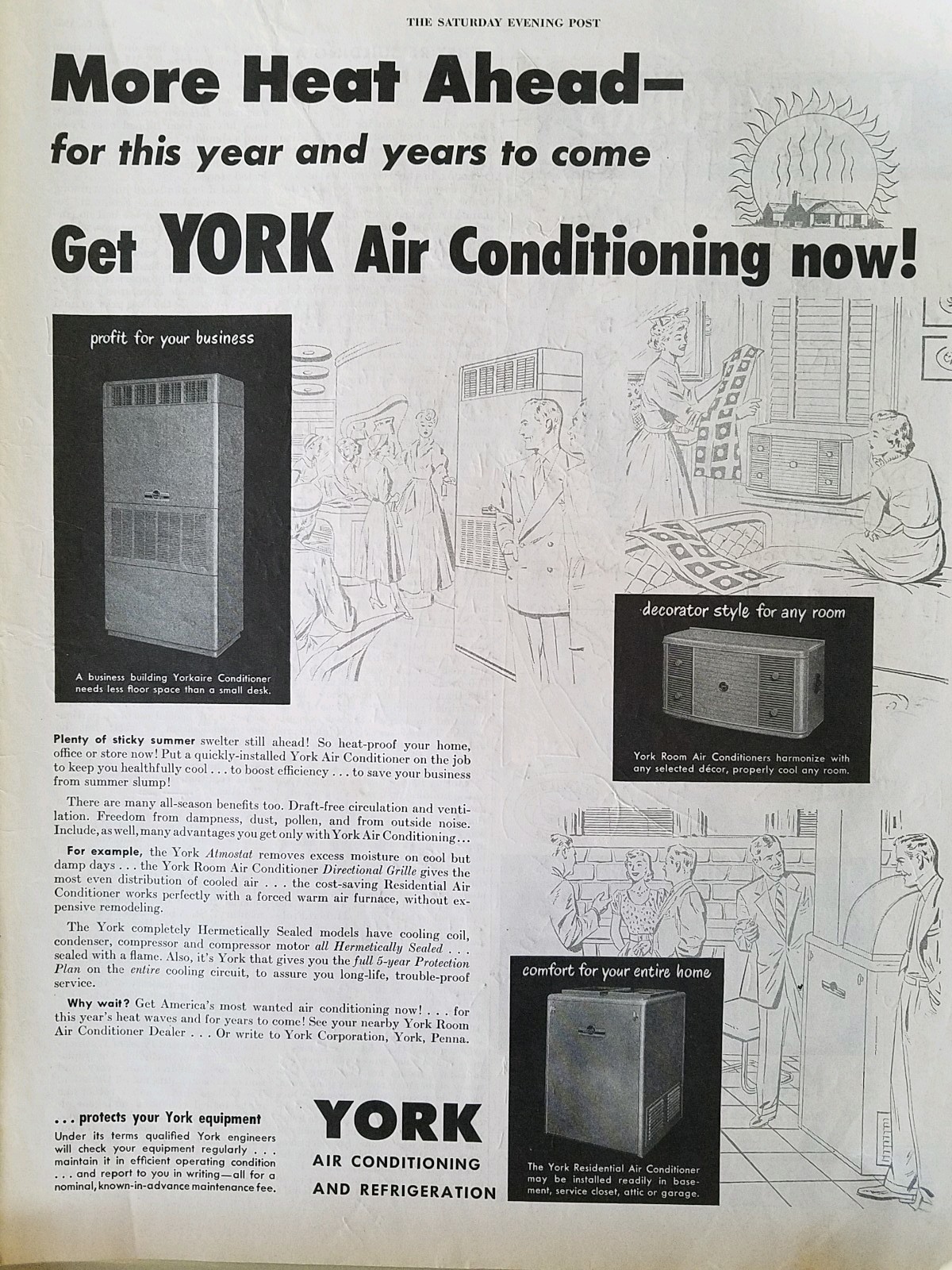 1952 York air conditioning Refrigeration units more heat ahead vintage ...