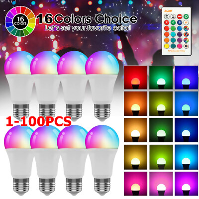 Lot E27 RGB RGBW LED Light Bulb Multicolor Changing Magic Lamp w/Remote ...