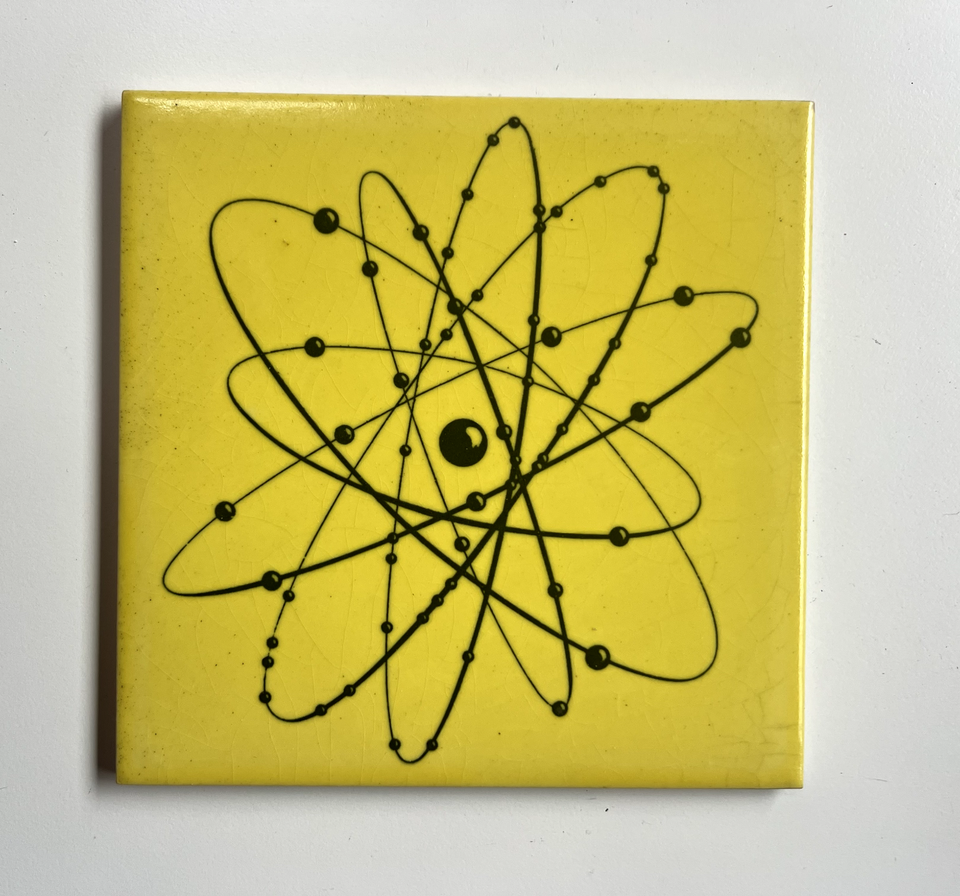 Set of 4 Mid-Century Atomic Ceramic Tiles – Vintage British - Florian ...