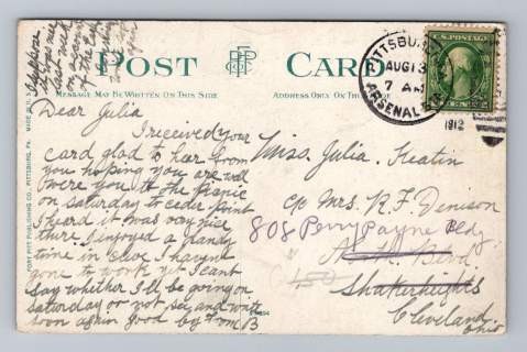 Antique Pennsylvania Postcard PITTSBURG Golf Club Schenley Park 1912 | eBay