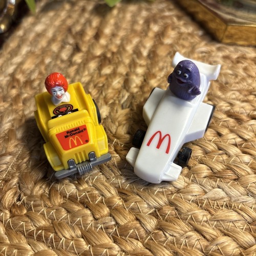 McDonalds Pull Back Cars Happy Meal 1984 Set Of 2- Ronald Grimace Works ...