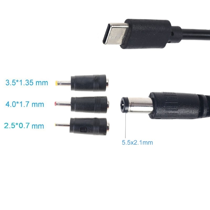 Type C to DC 5.5x2.1mm Power Cable Barrel Jack Center Pin Positive ...