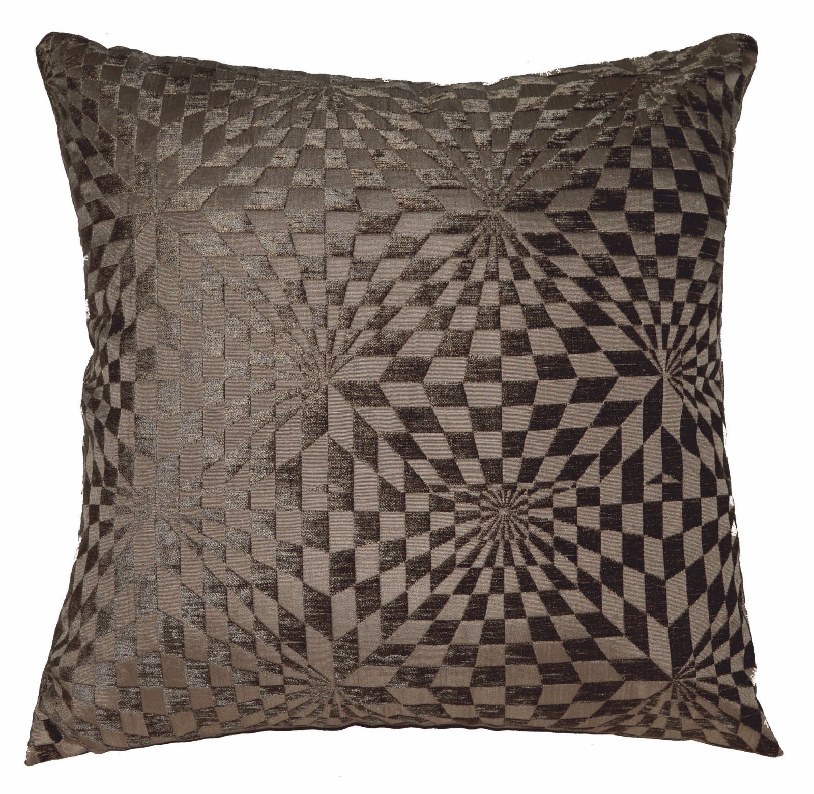 wg06a Gray Brown Geometric Check Cotton Throw Pillow Case Cushion Cover ...