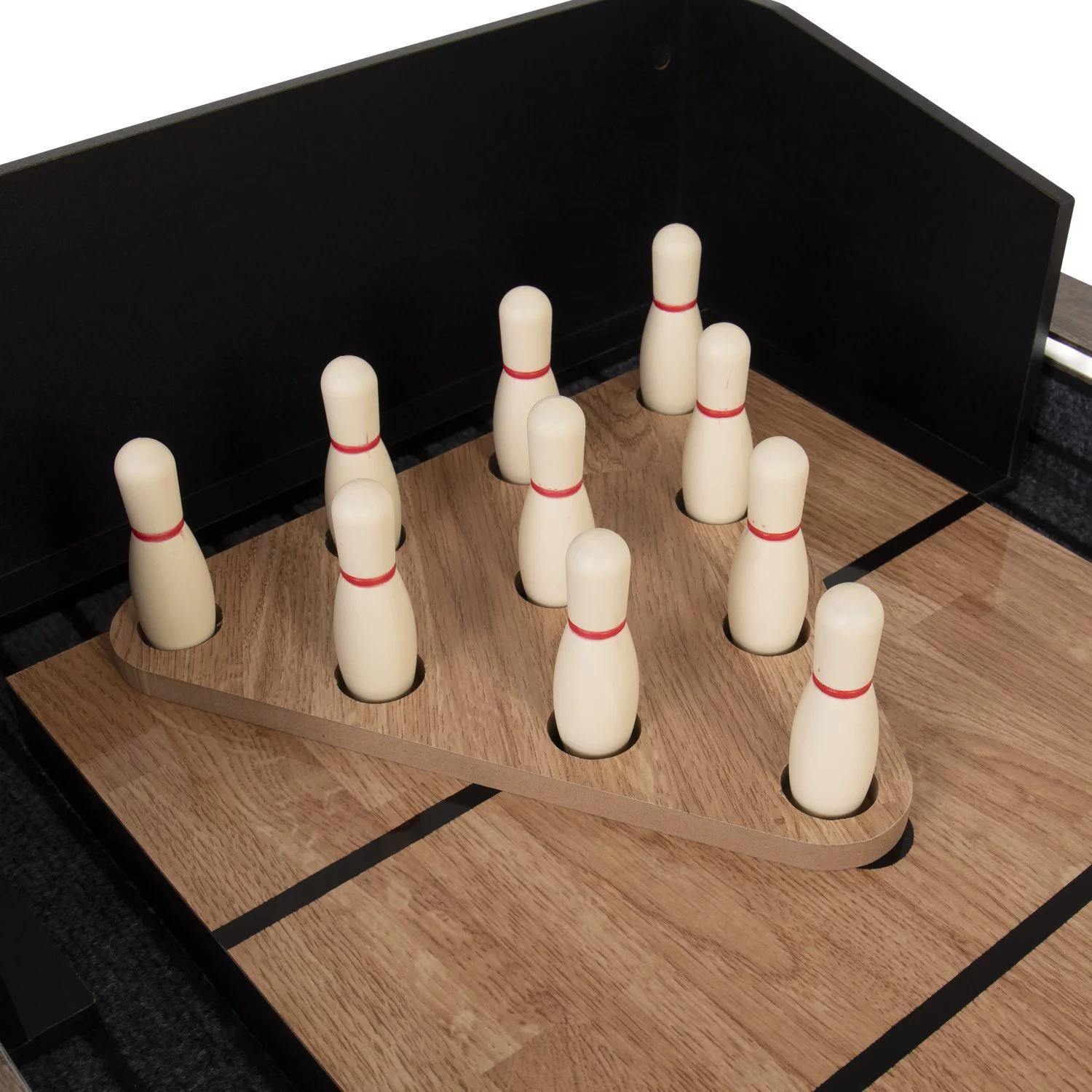 9 Ft 2 Games In 1 Shuffleboard Table With Bowling LED Light Up Rails ...