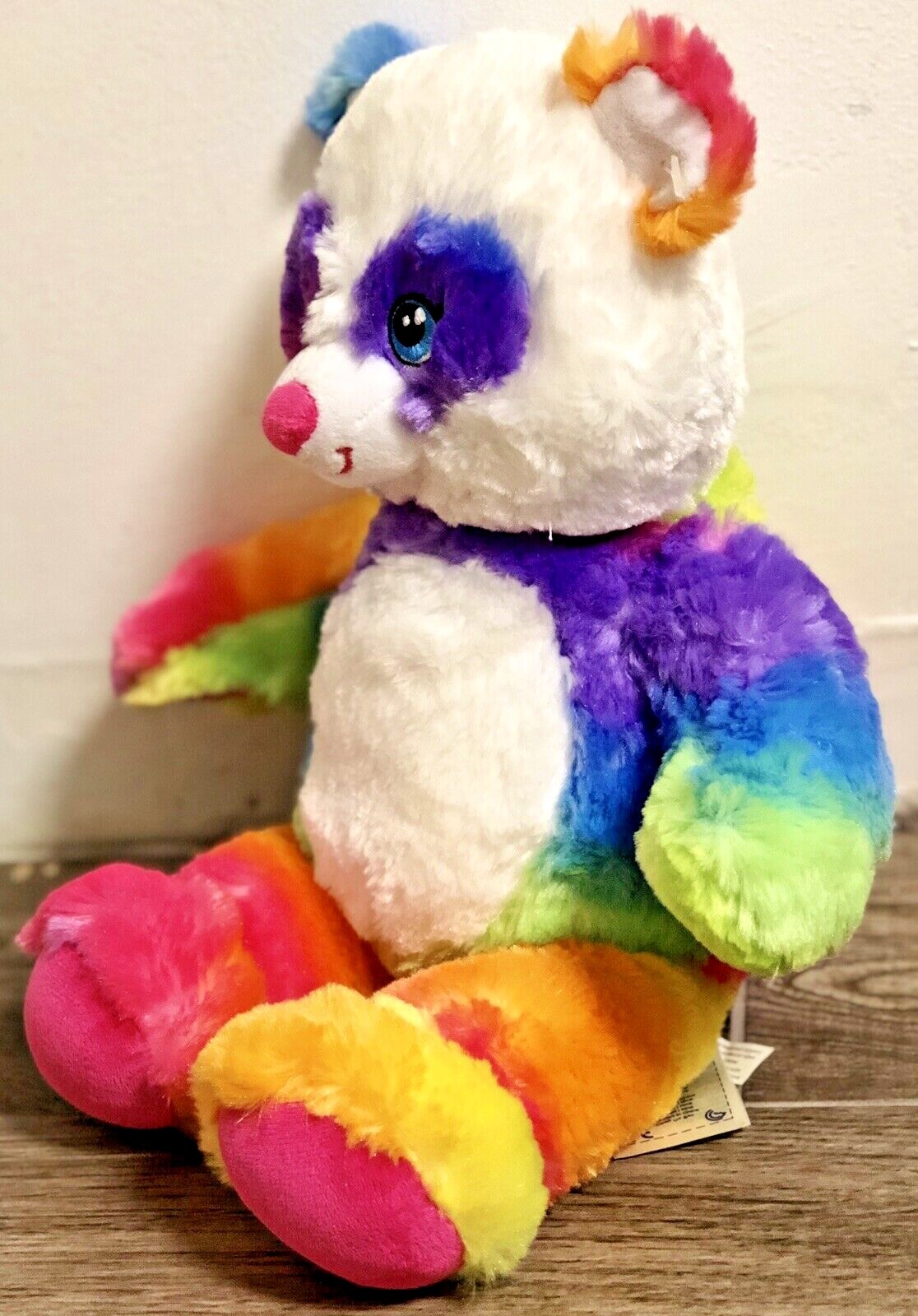 BUILD A BEAR Panda Bear Plush Color Pop Multicolor Rainbow Pink Stuffed ...
