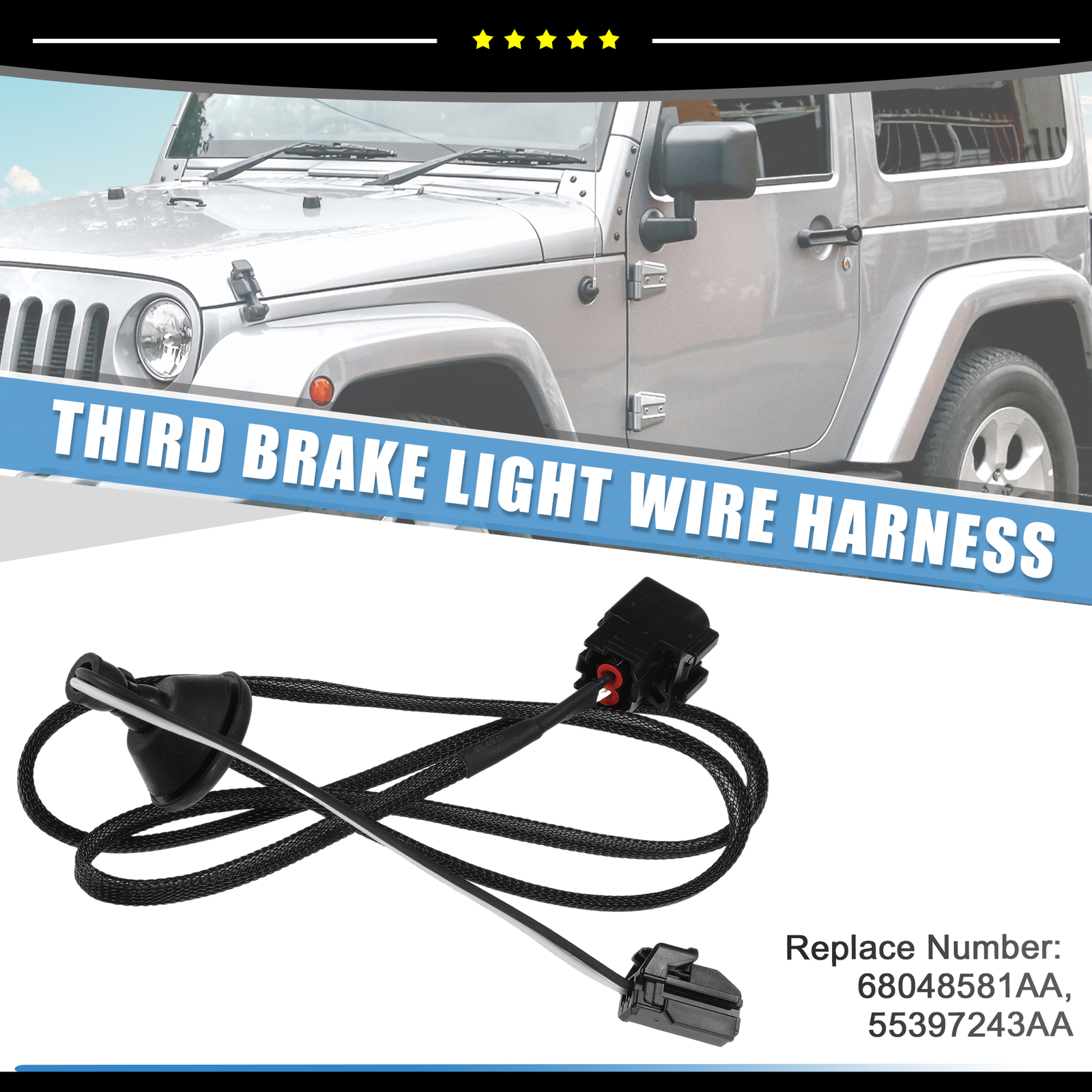 Piece of 1 Third Brake Light Wire Harness fit for Jeep Wrangler No ...