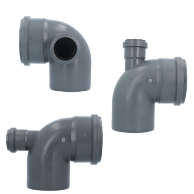 Bogen Kunststoff HT-Rohr Installation Abwasser 110 x 50 mm 90 Grau ...