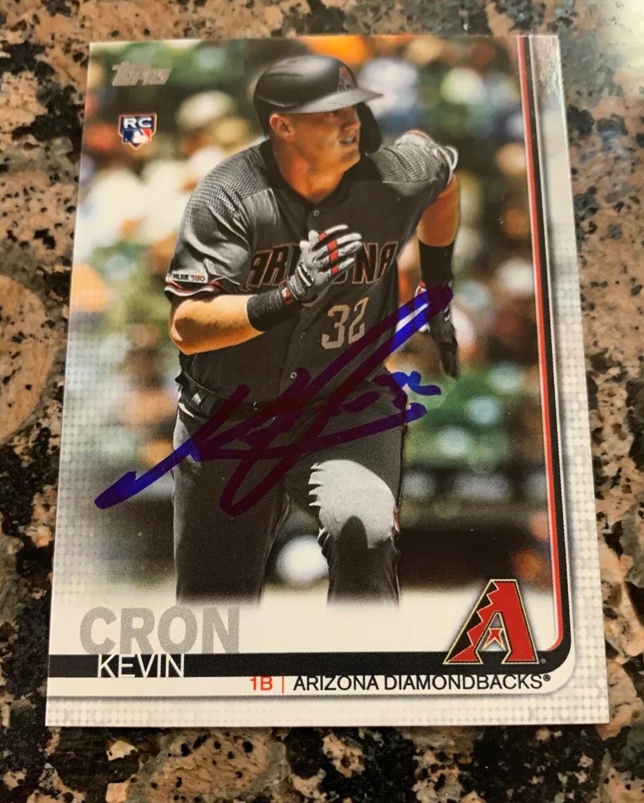 KEVIN CRON Signed 2019 Topps Update Baseball Card #US266 DBACKS ROOKIE ...