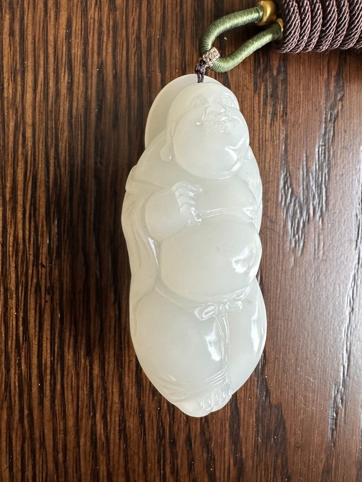 White Hetian Jade Happiness Budda | eBay