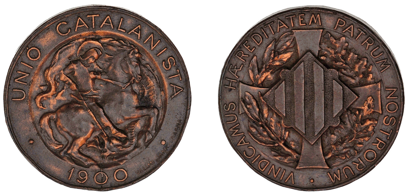 10 Bronze Cents - 10 Cents Bronze. Catalan Union. Barcelona 1900. XF+ ...