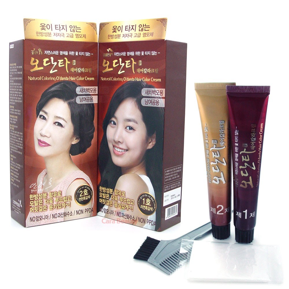 Korea Herbal HAIR DYE KIT Cover Grey Hair NO PPDA NO AMMONIA NO ...