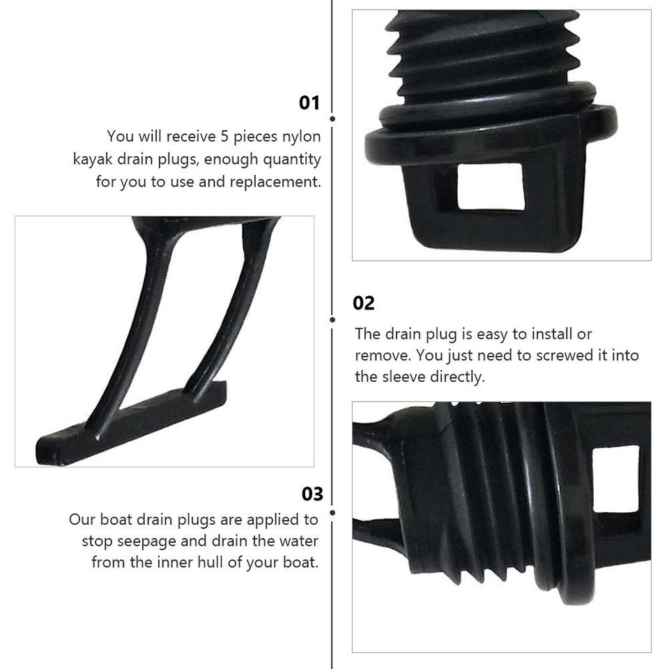 5 PCS Universal Kayak SCUPPER Plug Nylon SCUPPER Plug Canoe Drain Forte ...