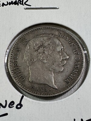 1875-CS Denmark 1 Krone Silver Coin Cleaned | eBay