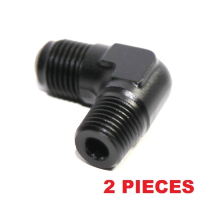 2pc For 90 Deg Flare Fuel Oil Gas Line 6AN Male to Male 1/4"NPT Fitting ...
