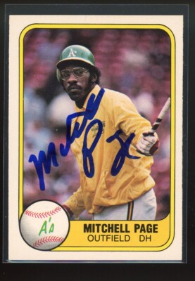 1981 Fleer MITCHELL PAGE Signed Card autograph auto A'S ATHLETICS | eBay