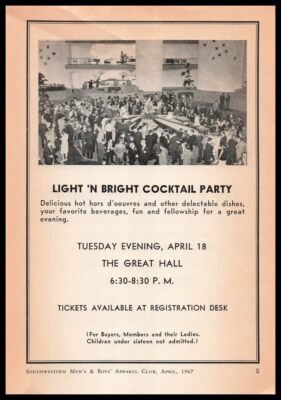 1967 Light 'N Bright Cocktail Party Photo Dallas Texas The Great Hall ...