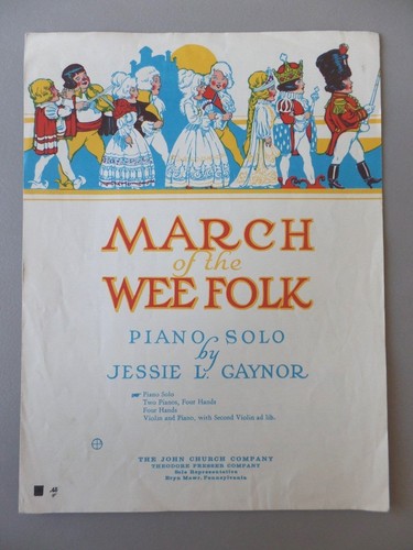 1914 March of the Wee Folk Piano Solo by Jessie Gaynor Sheet Music | eBay