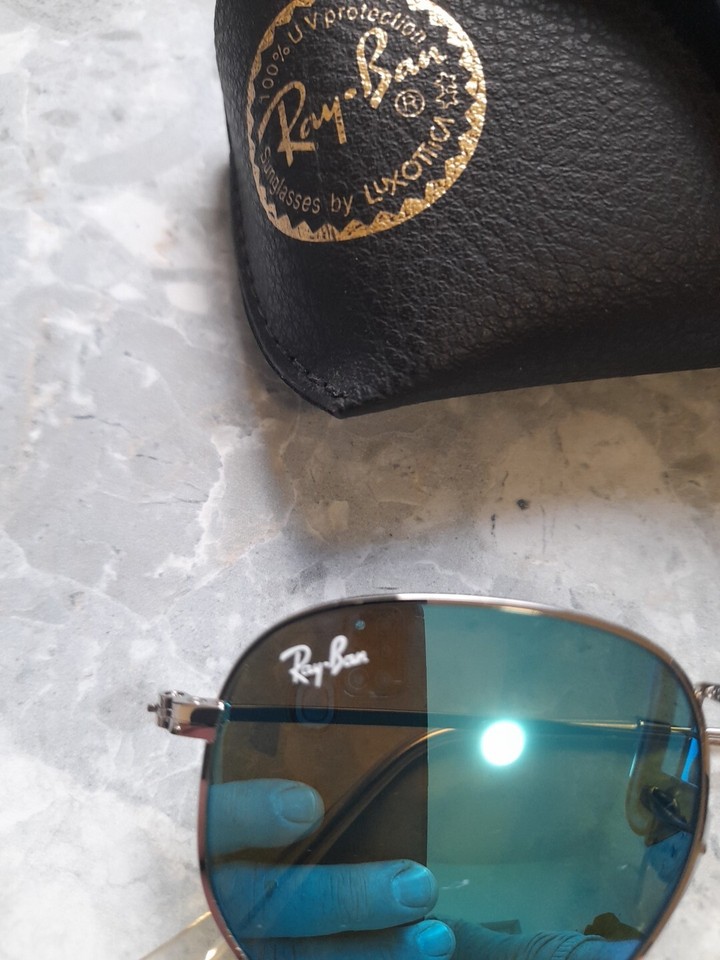 blue mirror lens ray ban sunglasses | eBay