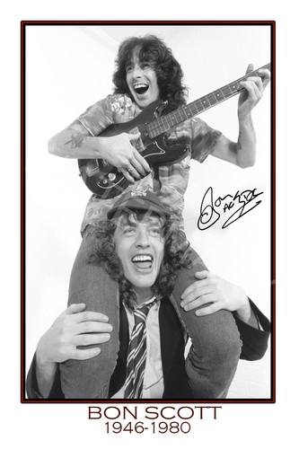 Bon Scott large autograph signed 12x18 inch poster - Top Quality | eBay