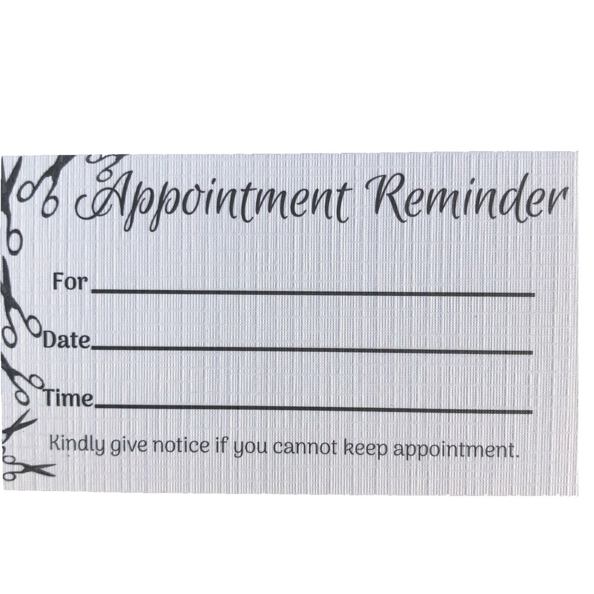 Appointment Reminder Card Template Free Printable Appointment Card