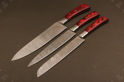 Custom Handmade Damascus Steel Professional chef Knives Set for Kitchen ...