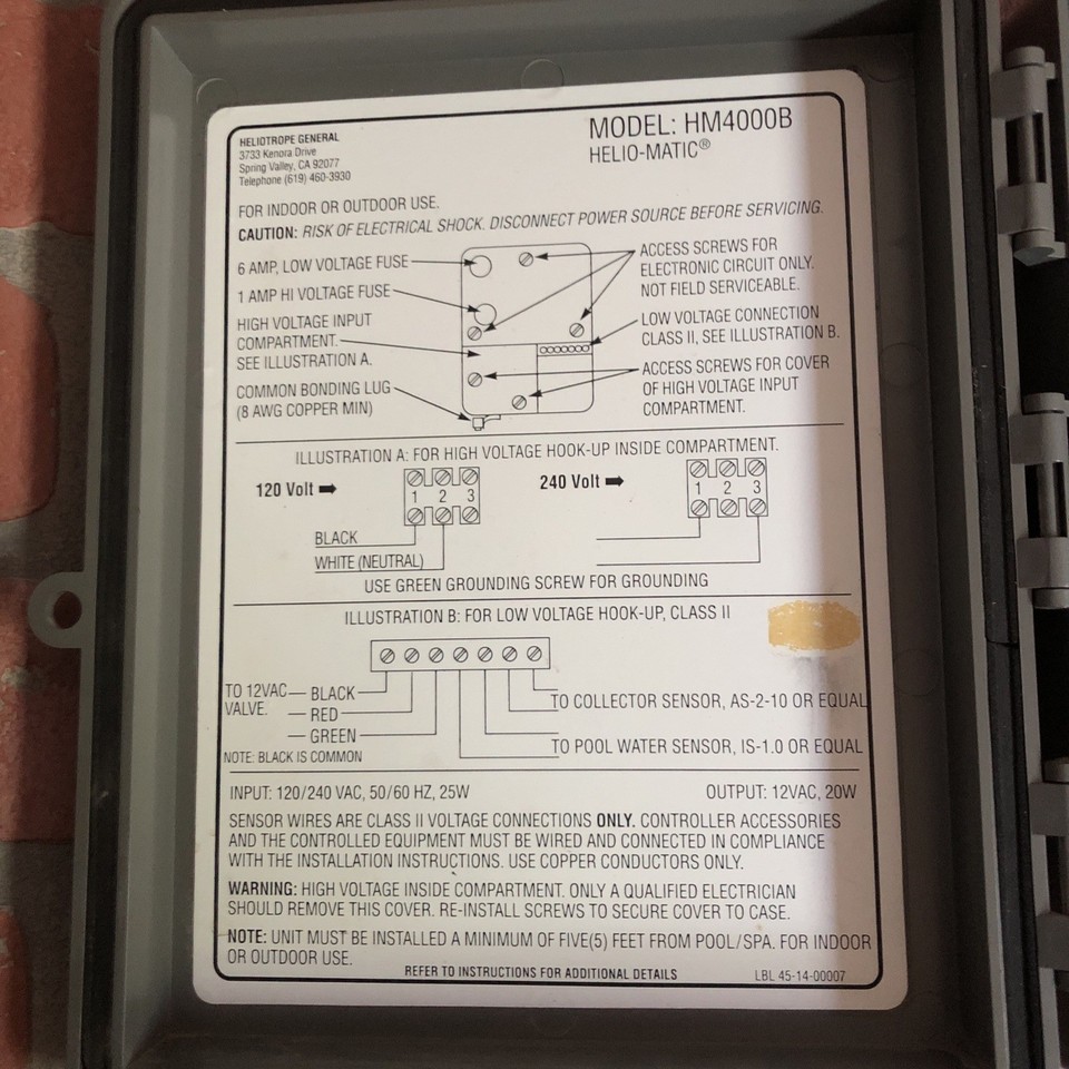 Heliotrope Helio Matic Solar Pool Heat Controller HM4000B, Works, Read ...