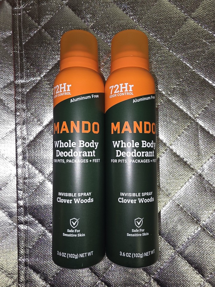 Mando Whole Body Deodorant Clover Woods Spray 3.6 Fl Oz Lot Of 2 | eBay