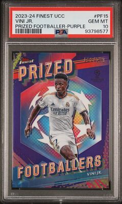 2023-24 TOPPS FINEST UEFA UCL PRIZED FOOTBALLERS VINI JR. PURPLE #PF15 ...