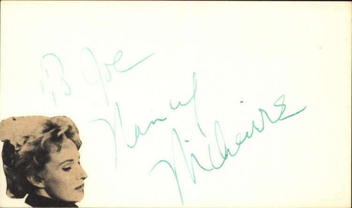 Nancy Wickwire D.1974 (48) Actress Camera Three signed 3"x5" index Card ...