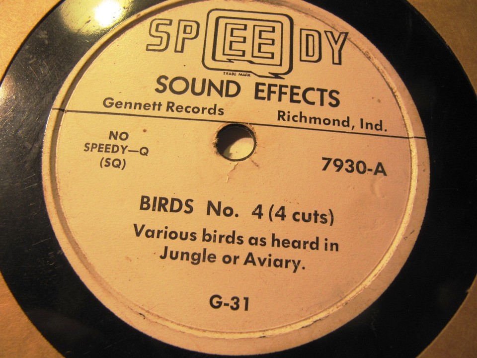 TV Radio SHOW SOUND EFFECTS Record Speedy Q BIRDS Talking Parrot Jungle ...