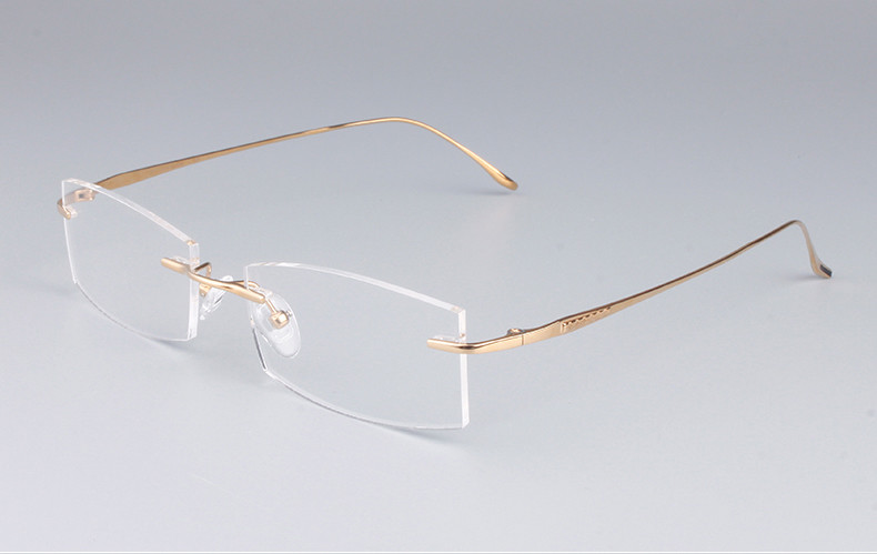 Pure Titanium Men‘s Rimless Eyeglasses Frames Rectangle Glasses Frame ...