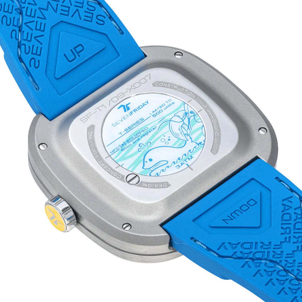SEVENFRIDAY T-Series Beach Club Automatic Steel Blue Silicone Mens ...